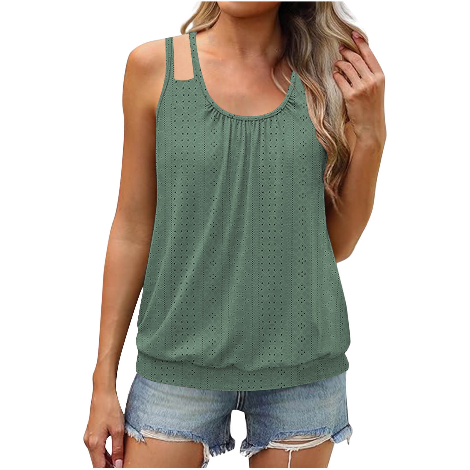 Click here for Timegard Tank Top For Women Eyelet Square Neck Com... prices