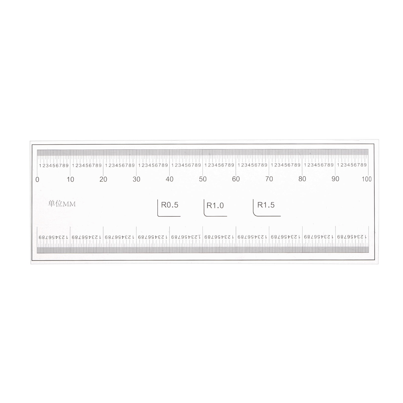 Uxcell Film Flexible Ruler 10cm 0.1mm Scale with R Angle PET Plastic ...