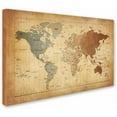 Trademark Fine Art "Time Zones Map of the World" Canvas Art by Michael ...
