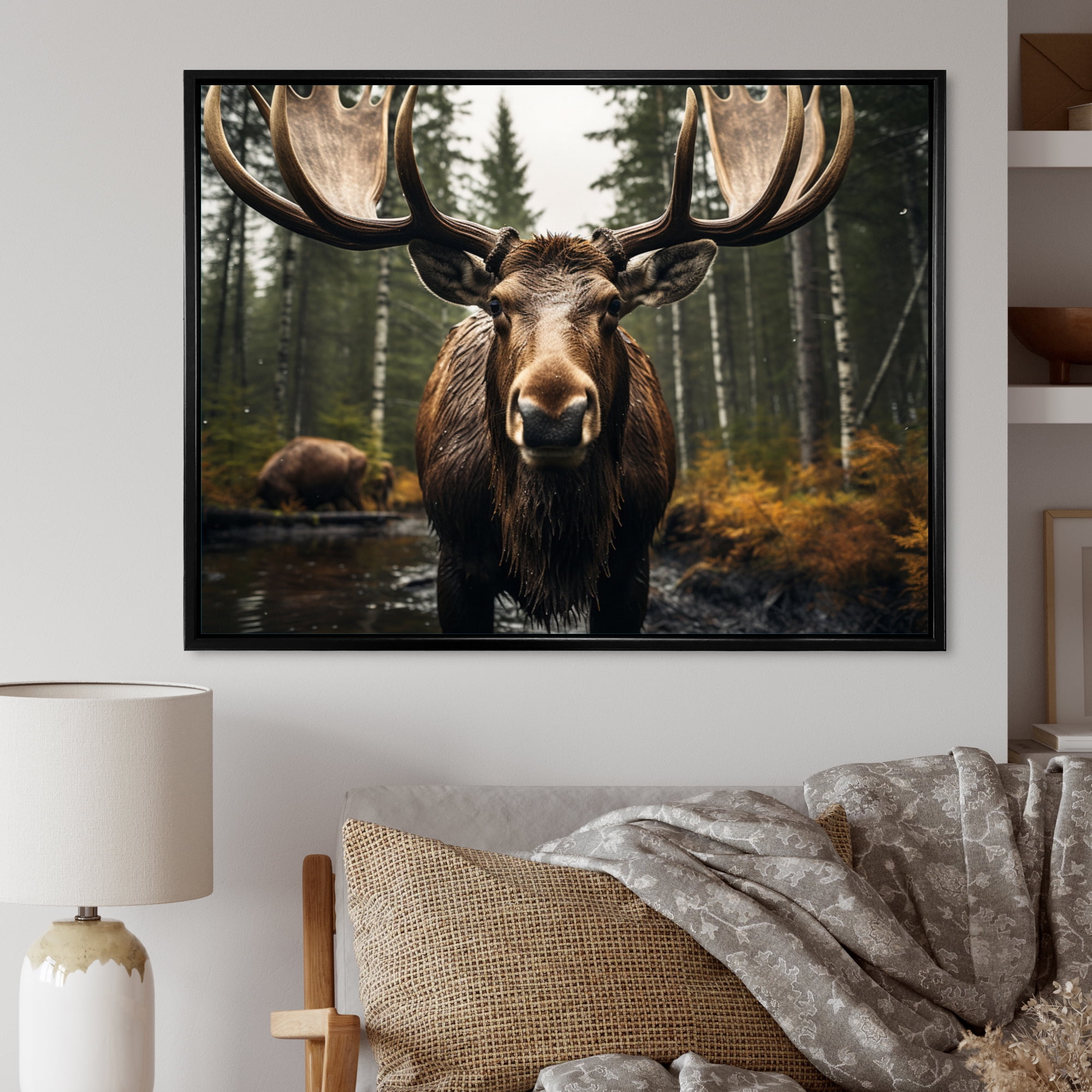 Click here for Designart Mooseframed Wall Art  Majestic Moose In... prices