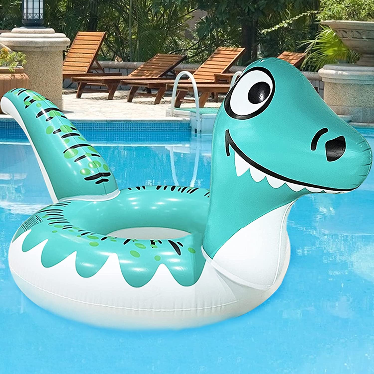 Inflatable Dinosaur IYEFENG Floatie, 90'' Large Swimming Pool Ring ...
