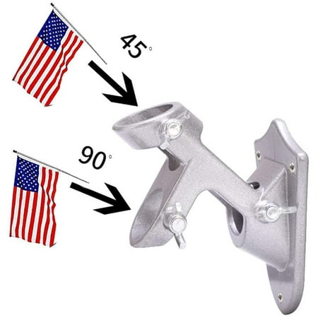 2 Pack Heavy Duty Flag Pole Holders Aluminum Flag Pole Bracket with ...