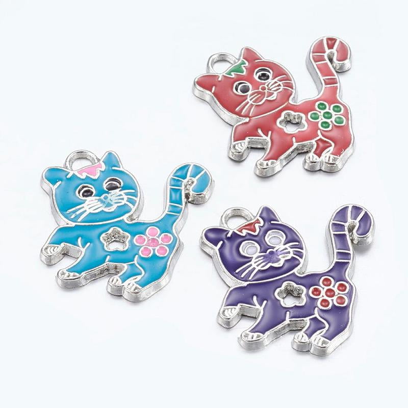 Click here for Nobrand Alloy Enamel Kitten Pendants Cadmium Free... prices