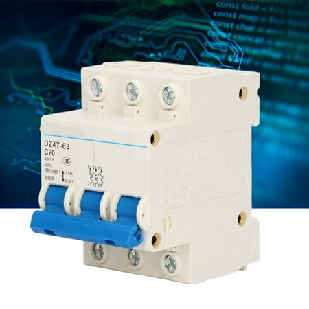 Spptty Miniature Circuit Breaker Short Circuit Protector 3 Pole 20A ...
