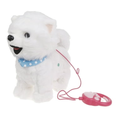JEEXI Walking Barking Toy Dog with Remote Control Leash, 10" Plush ...