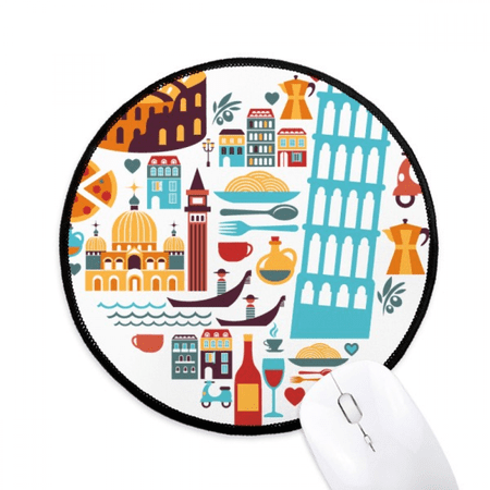 Italy Roman Theater Heart Mouse Pad Desktop Office Round Mat for ...