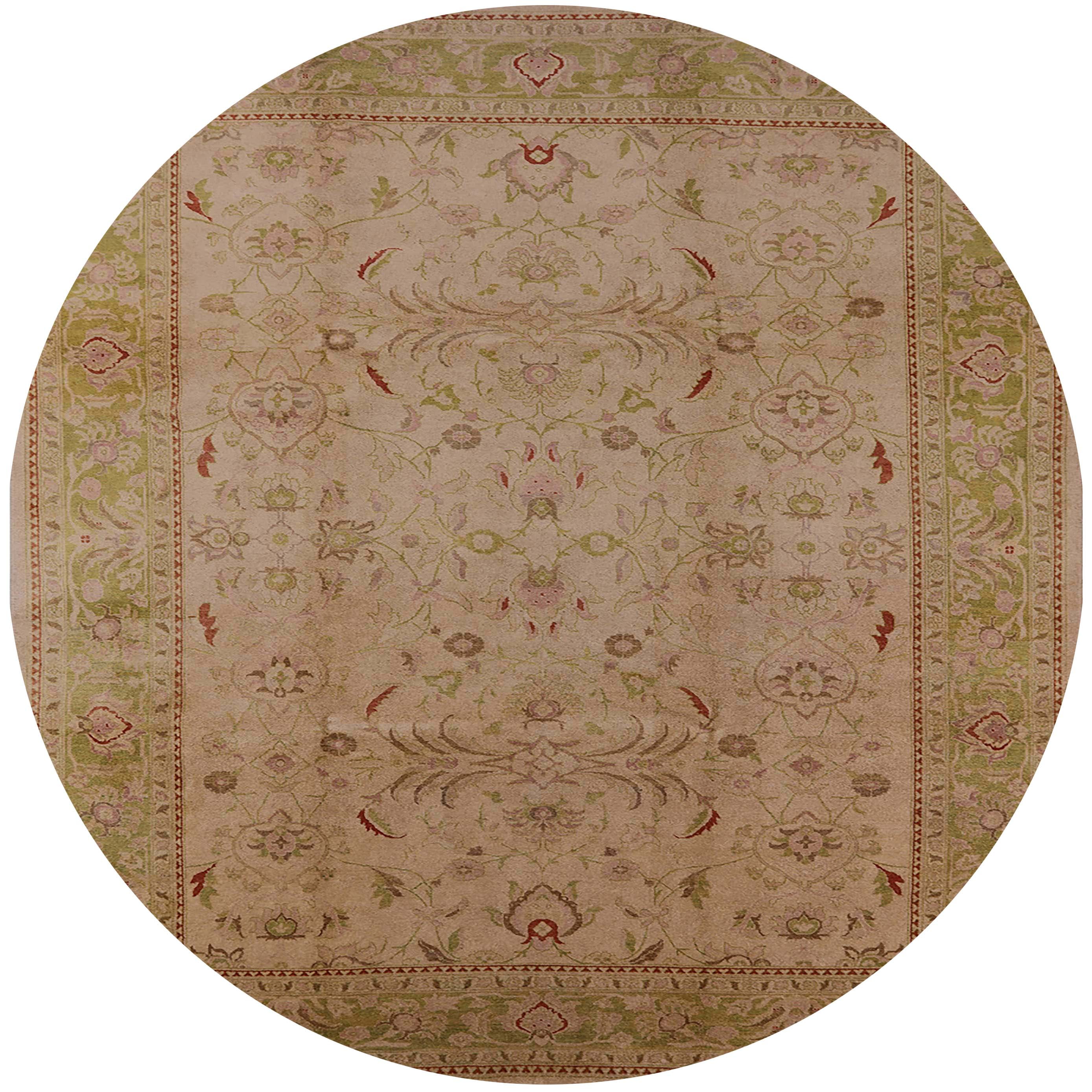 Ahgly Company Indoor Round Mid-Century Modern Light Brown Oriental Area ...