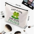 CEASQVAA Funny Frog Cosmetic Make up Bag Animal Frogs Lover Gift Just ...