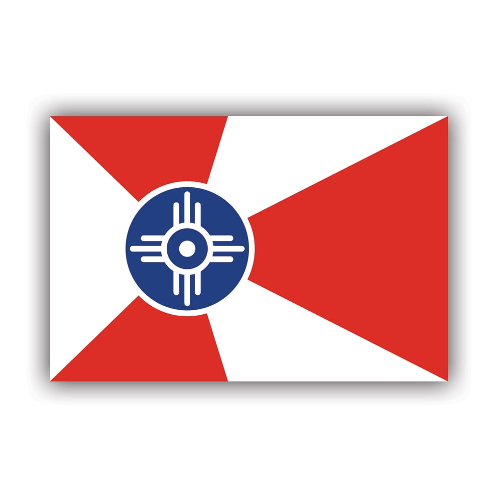 Wichita Flag Sticker Decal - Self Adhesive Vinyl - Weatherproof - Made ...