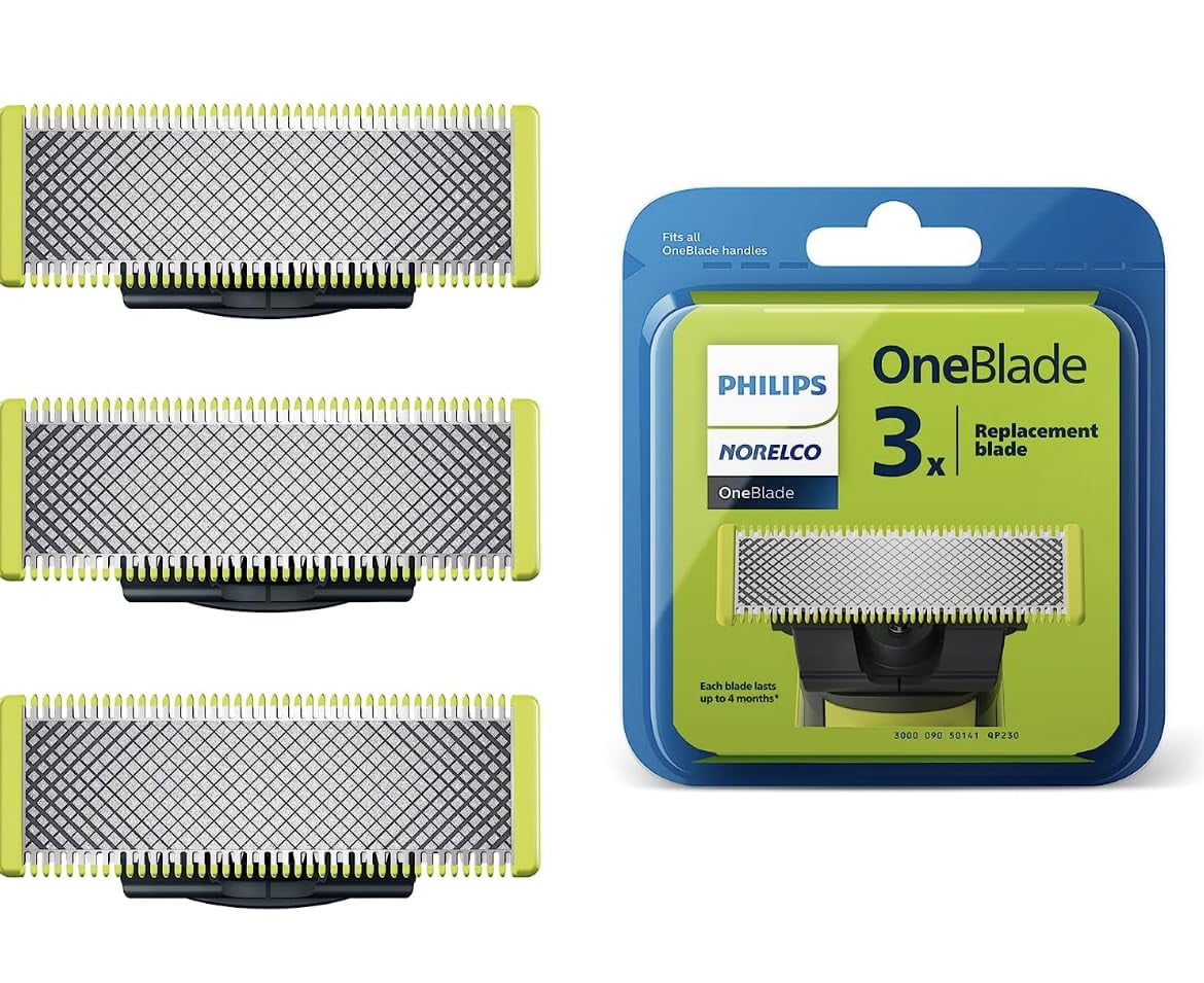 Philips Norelco Genuine OneBlade Replacement Blades, 3 Count, QP230/80 ...