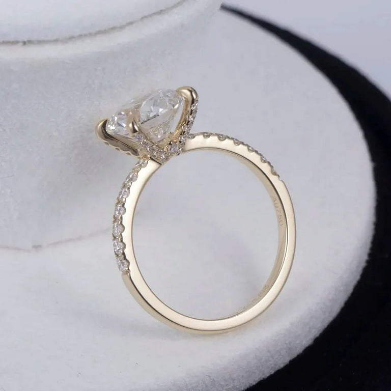 Round Cut Pave Engagement Rings