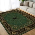 Black Spiders Washable Area Rug 8x10 Vintage Green Web Insects Laurel ...