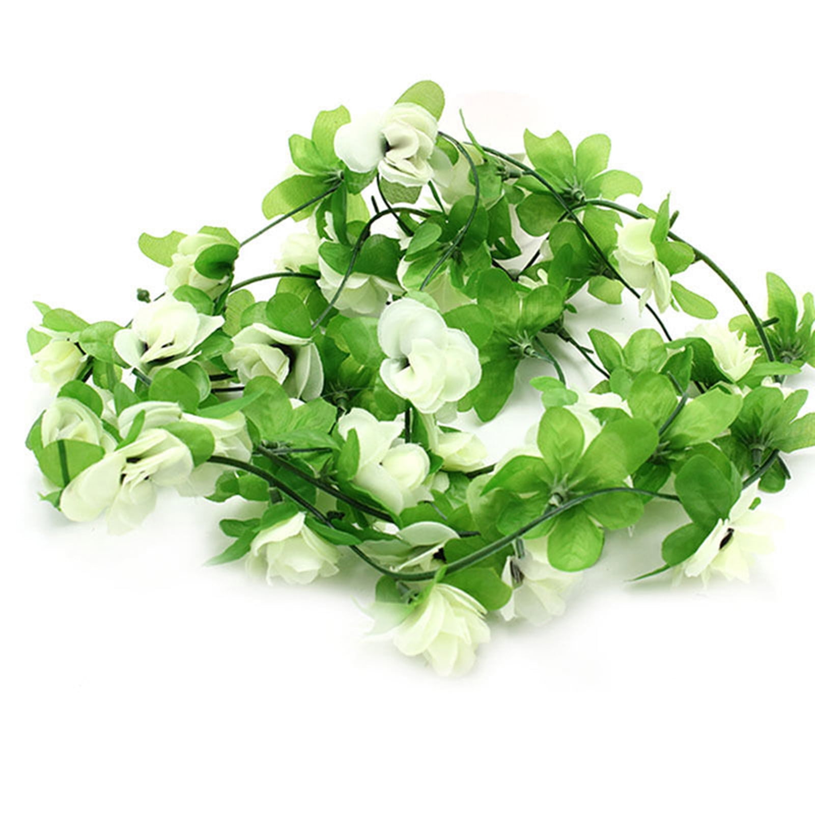 Artificial Rose Vine Flowers with Green Leaves, Hanging Fake Flower ...