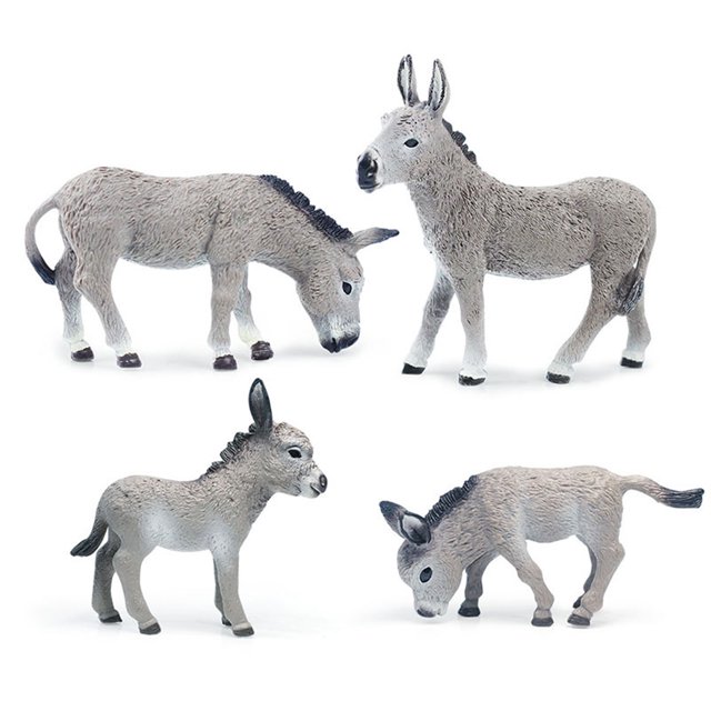 Cheers.US Donkey Model Figurine Decorative Smooth Surface Lovely Wild ...