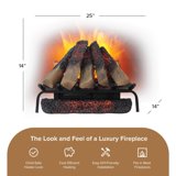 Modern Ember 25" Electric Log Set with Realistic LED Flames & Crackling ...