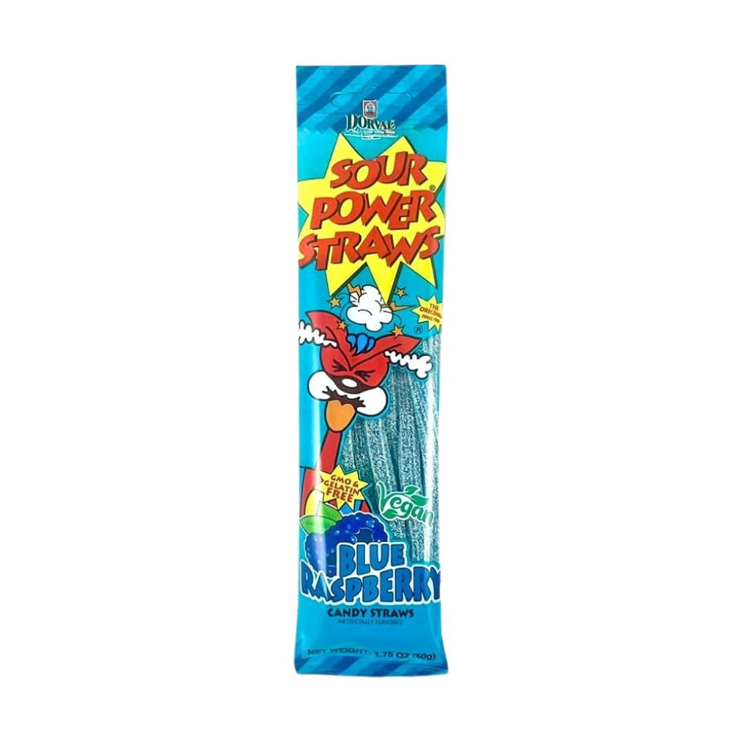 Click here for All The Candy Blue Raspberry Sour Power Straws 50g prices