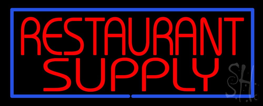 Red Restaurant Supply with Blue Border LED Neon Sign 13 x 32 - inches ...
