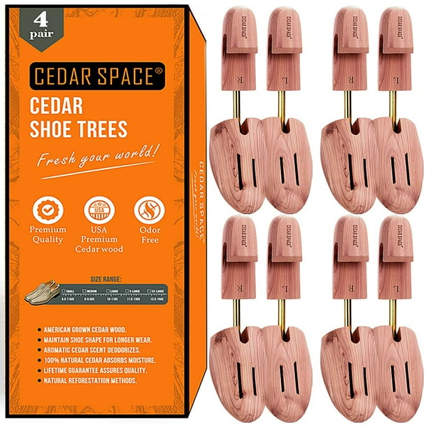Juego de 2/4 piezas de madera de cedro ajustable Shoe Trees Cedar Space ...