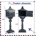 16.53×16.53×46.06 Inch Black Cast Aluminum Lockable Vertical Mailbox ...