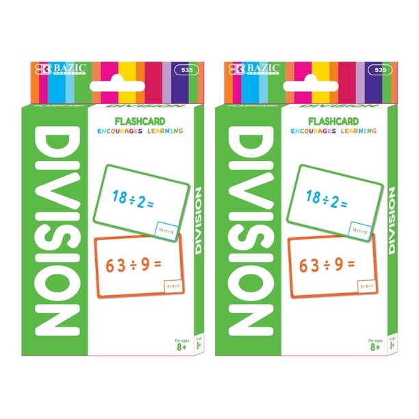 BAZIC Division Flash Cards, Numbers Elementary Math Flashcards Game (36 ...