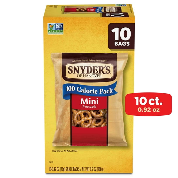Snyder's of Hanover, 100 Calorie Mini Pretzels, Individual Packs, 10 Ct ...