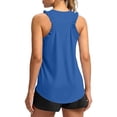 Blue Camisole for women Slim-Fit Summer Workout Racerback Crewneck ...
