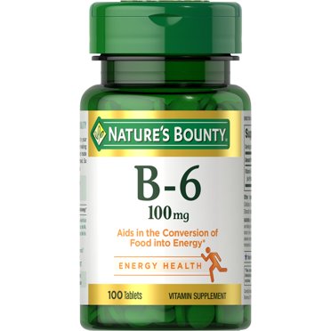 Nature Made Vitamin B-6 100mg Tablets, Essential for Protein and Amino ...