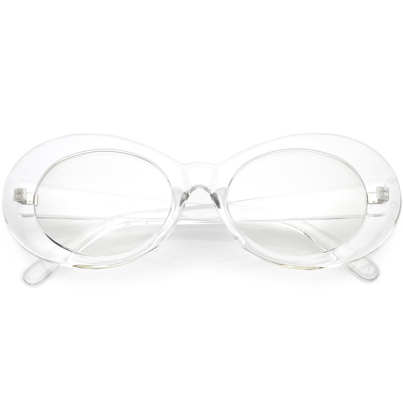 Large Clout Goggles Thick Oval Eyeglasses Clear Lens 53mm (Clear ...