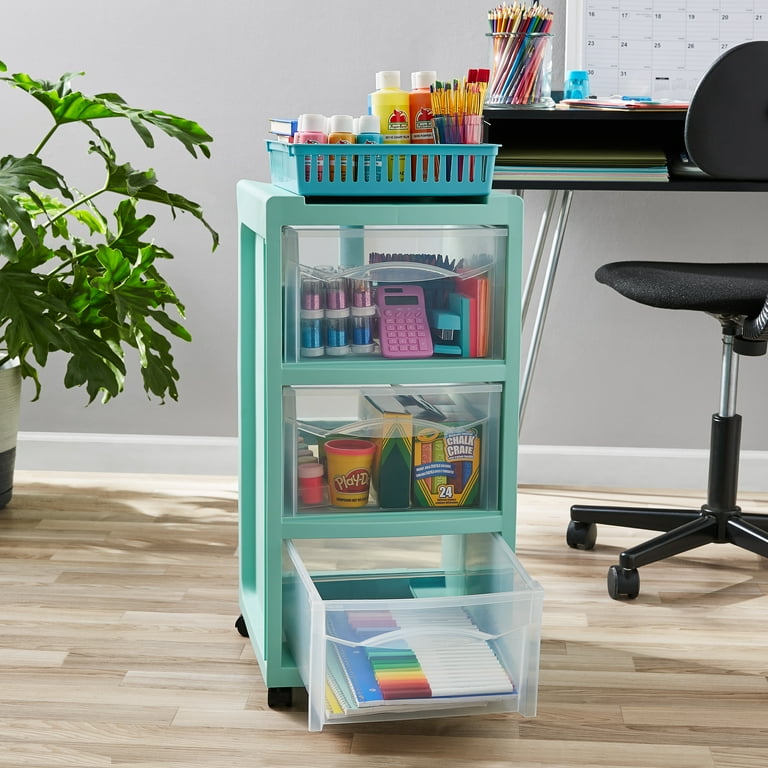 Mainstays Medium 3 Drawer Plastic Storage Cart With Wheels 51 Off