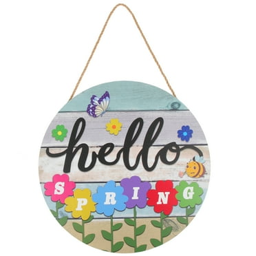 WaaHome Spring Decorations for Home, Colorful Flowers Bee Hello Spring ...