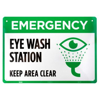 SignMission OS-EM-D-710-L-10317 Emergency Eye Wash Station Bilingual ...