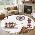 7ft Round Rug Nautical Lighthouses Area Rugs for Living Room Bedroom ...