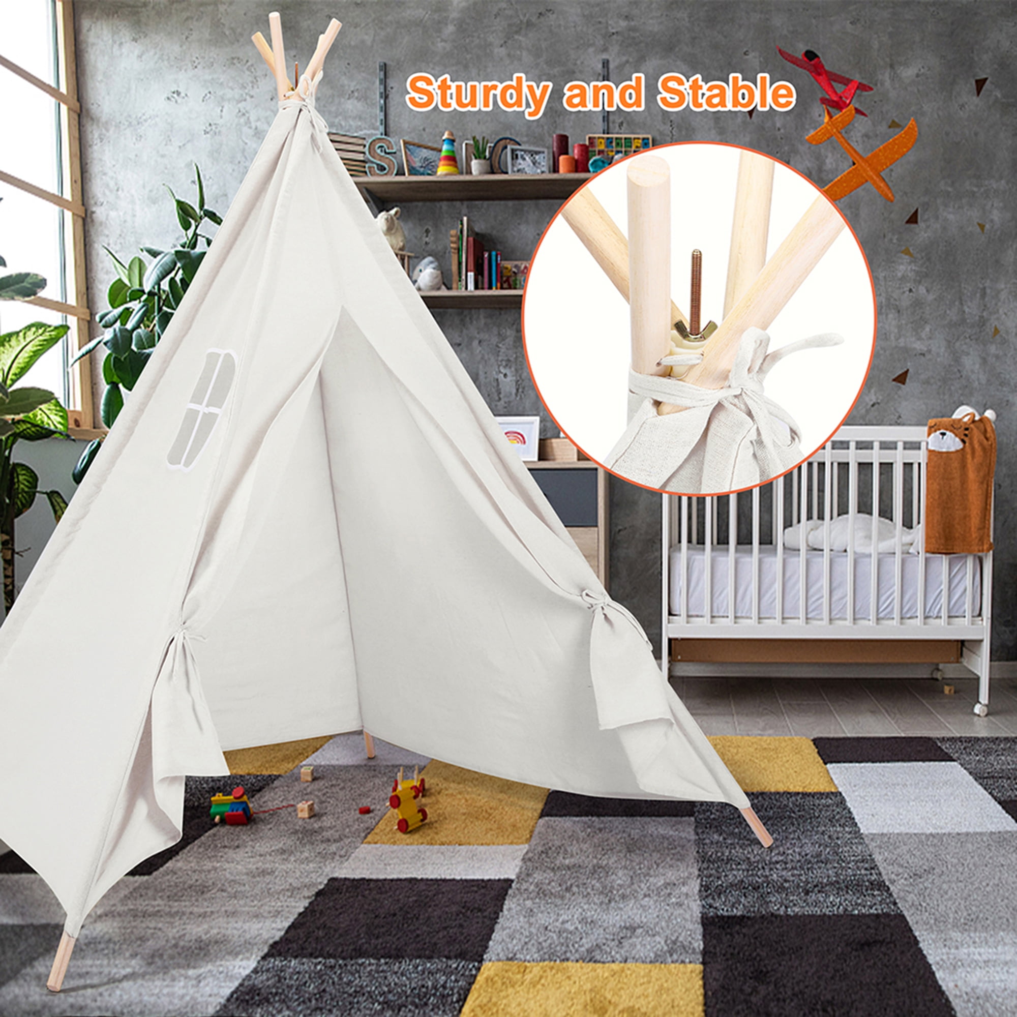 FOCUSSEXY Teepee Tent for Kids Teepee Kids Teepee Play Tent Foldable ...