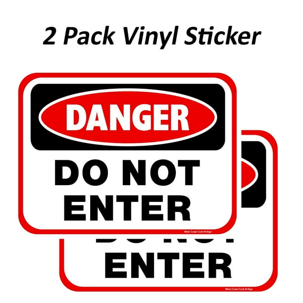 2 Pack Do Not Enter Stickers for Office, Home, Property, Weatherproof ...
