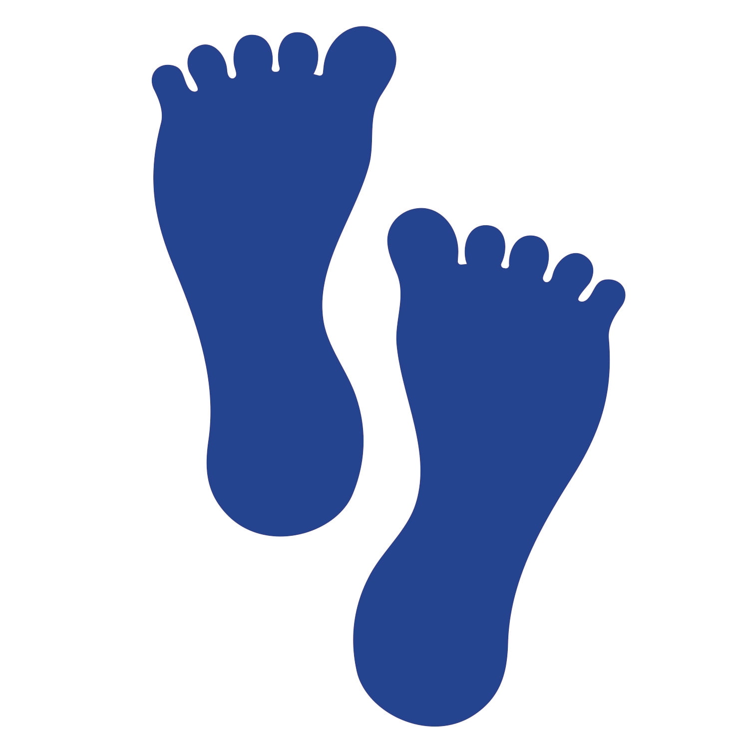 LiteMark 7 Inch Blue Removable Barefoot Footprint Decals - Pack of 12 ...