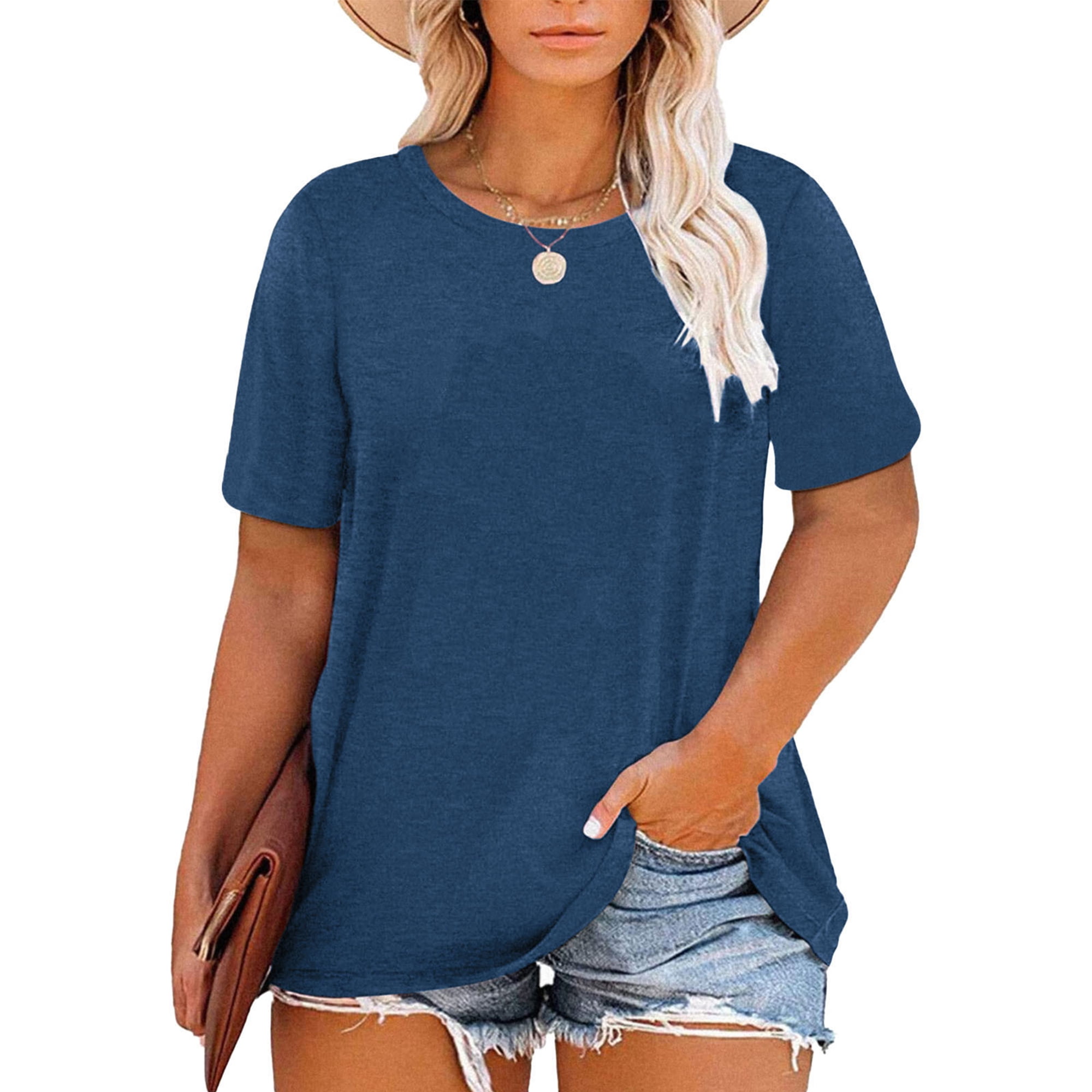 Click here for Daeful Ladies Plus Size Tops Short Sleeve Summer T... prices