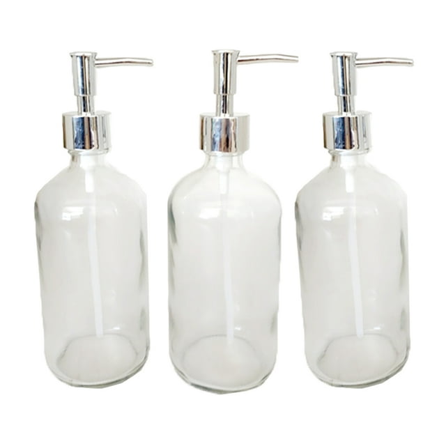 3PCS 500ML Glass Soap Liquid Bottle Empty Glass Pump Lotion Bottles ...