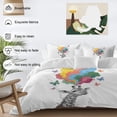 Abstract Giraffes Comforter Set Full Size, Colored Heart Paint Red Blue ...
