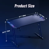 Huracan 47 inch Gaming Desk with LED Lights Z Shaped Gaming Table ...