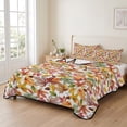78x90in Quilt Bedding Set, Autumn Watercolor Maple Leaf Lightweight ...