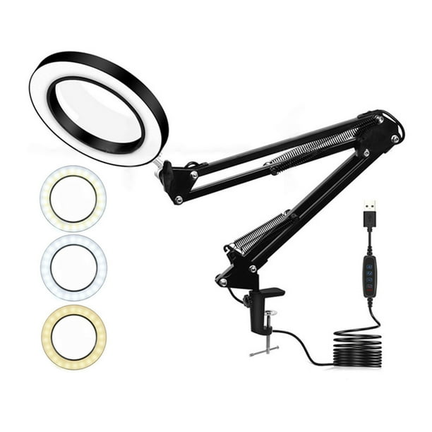 10X LED Lampe Grossissante 110mm Tricolore LED Loupe Éclairée avec ...