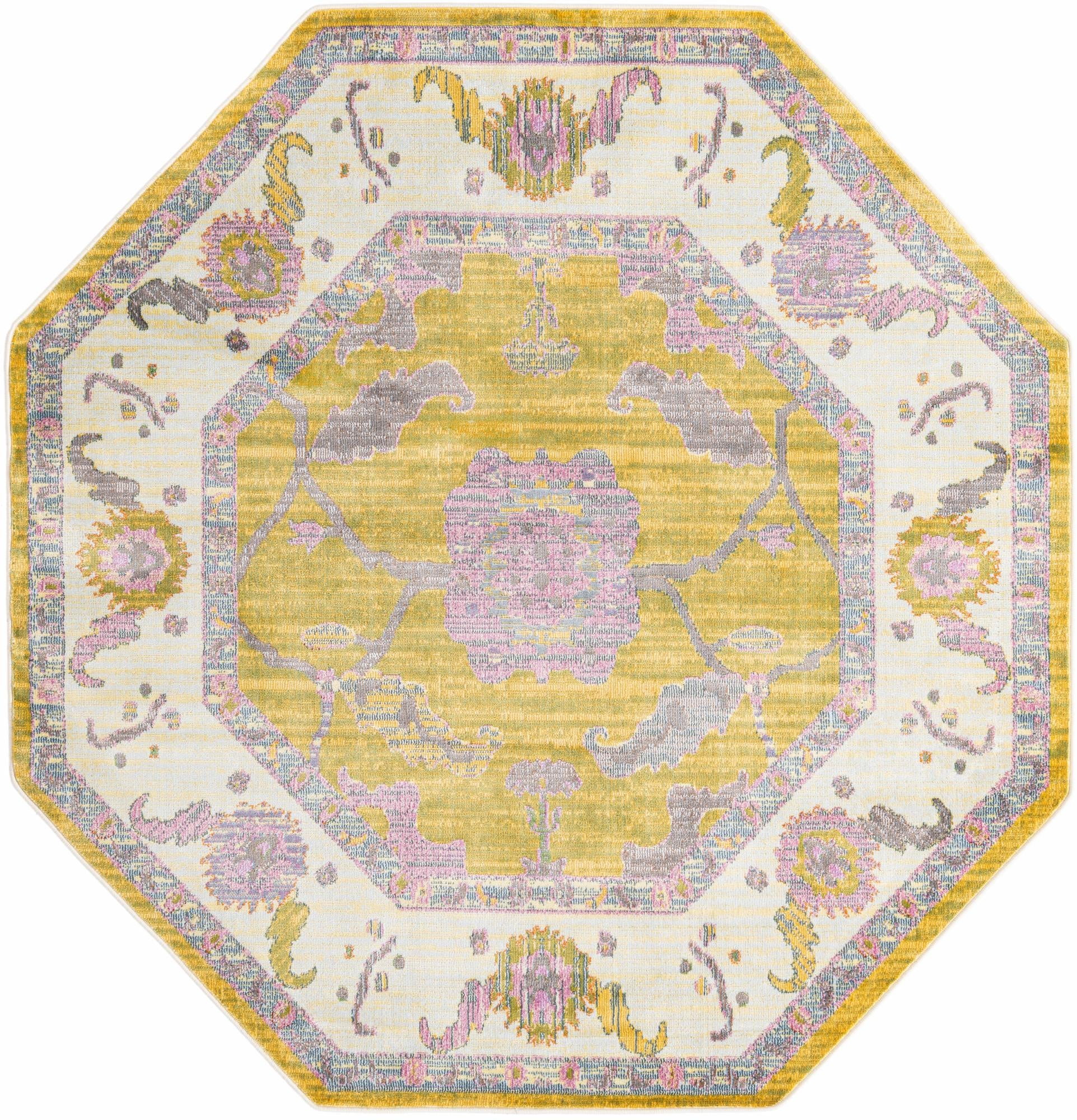 Rugs.com Paragon Collection Rug – 6 Ft Octagon Green Medium-Pile Rug ...