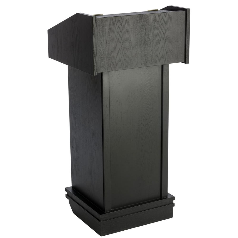 Rolling Hostess Restaurant Podium, 3 Hidden Compartments (Black Wood ...