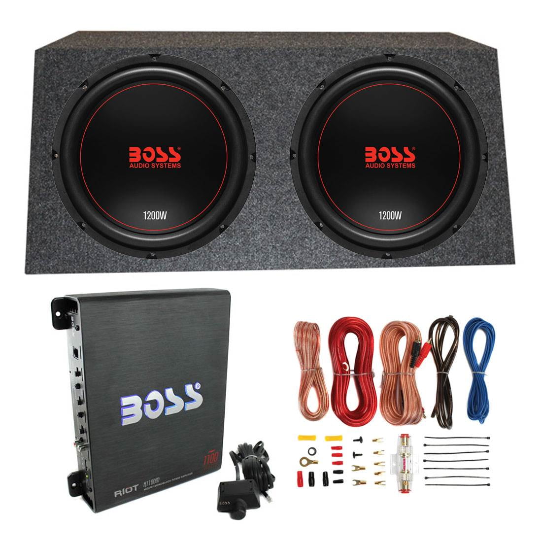 Boss Chaos Exxtreme 12" 1200W 4 Ohm Subwoofer (Pair) w/ Box, Mono Amp ...