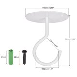 Uxcell Ceiling Hooks Wall Mounted 65mm Round Plate Iron White 3Pack ...
