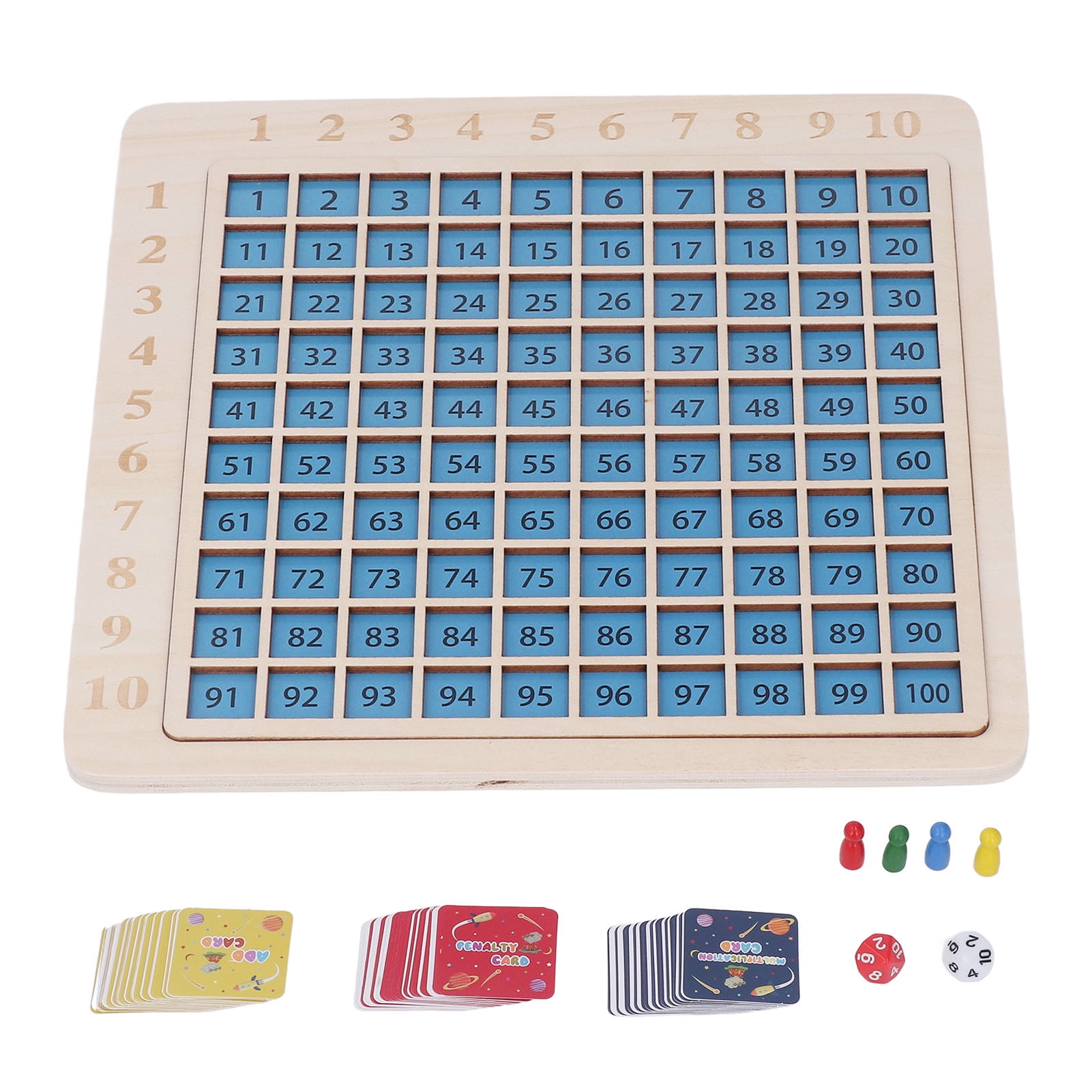 Tablero de multiplicación de matemáticas de madera, 2 en 1, bloques de ...