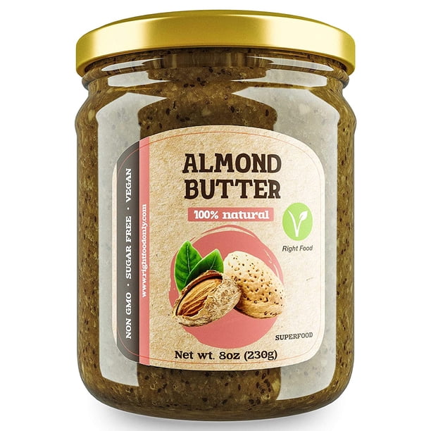 Almond Butter 8oz (230g) | Nut Butter Free of Sugar | Almond Spread 100 ...