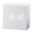 Cevemin Wooden Block Digital Desk Clock Voice Control Alarm Time Date ...