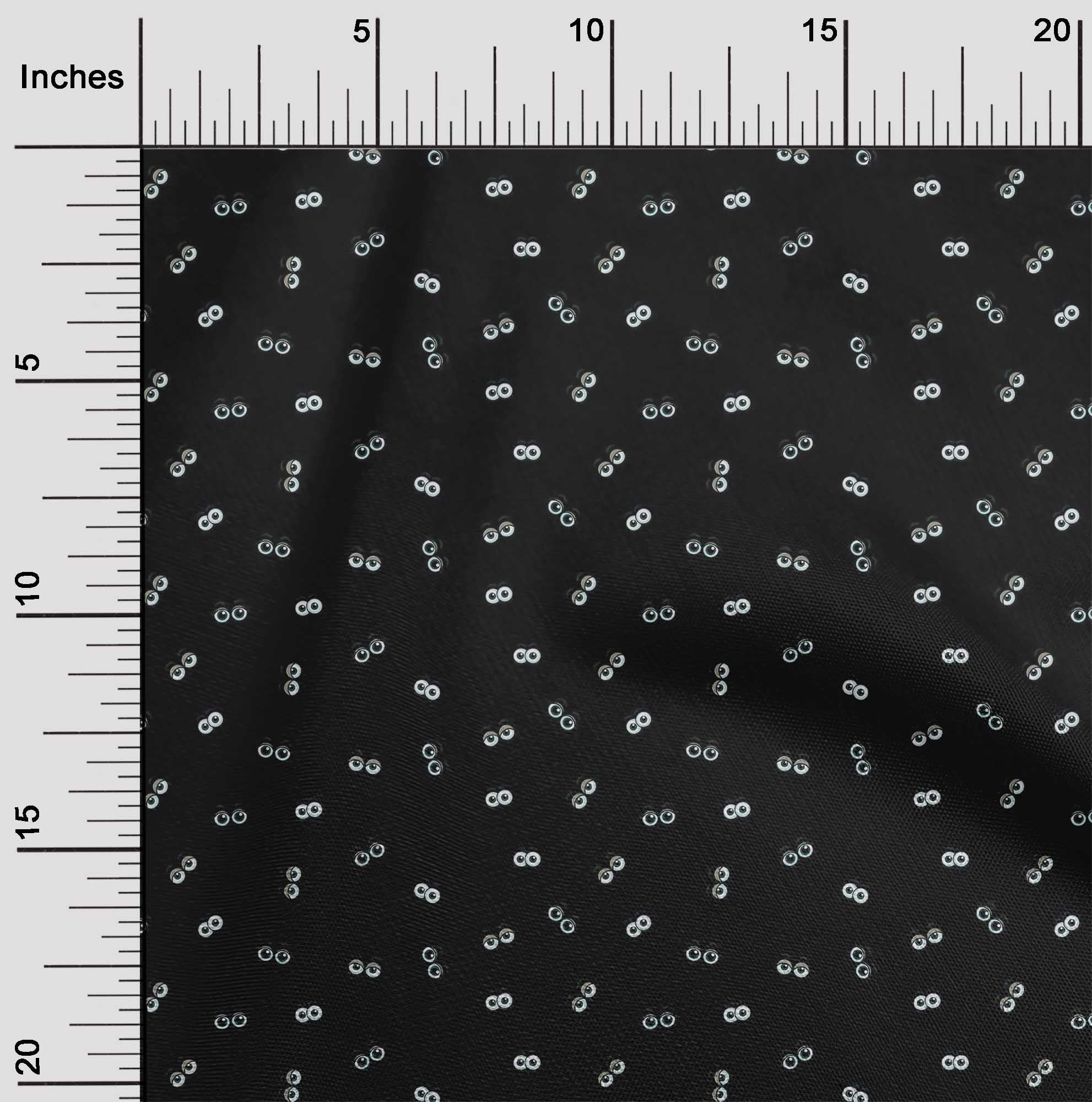 oneOone Organic Cotton Voile Fabric Eyes Face Print Fabric by The Yard ...