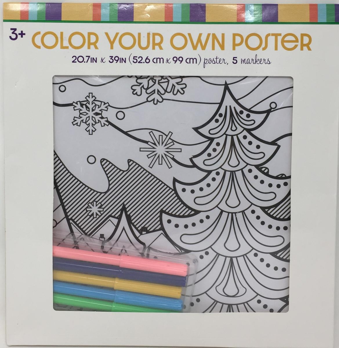 Color Your Own Poster Winter Village